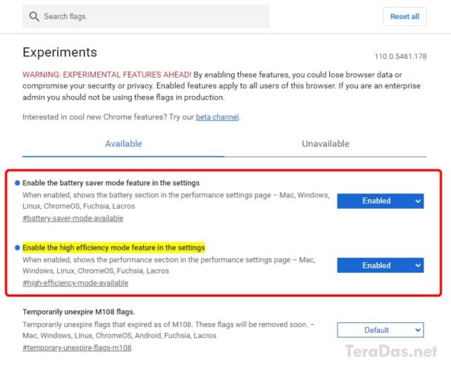 Chromeの「設定」に「パフォーマンス」・「メモリセーバー」が出ない場合の対処方法 - TeraDas（テラダス）