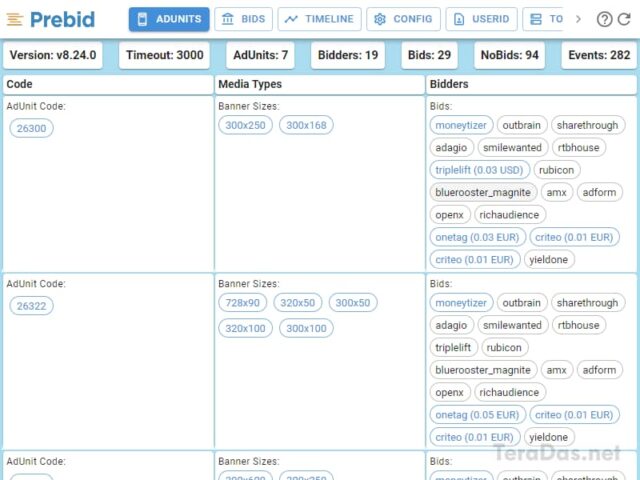 Prebidの広告枠・入札状況などが確認できるChrome拡張機能「Professor Prebid」【WEB広告・Header Bidding】 - TeraDas（テラダス）